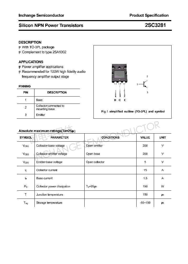 2SC3281_4310433.PDF Datasheet Download --- IC-ON-LINE
