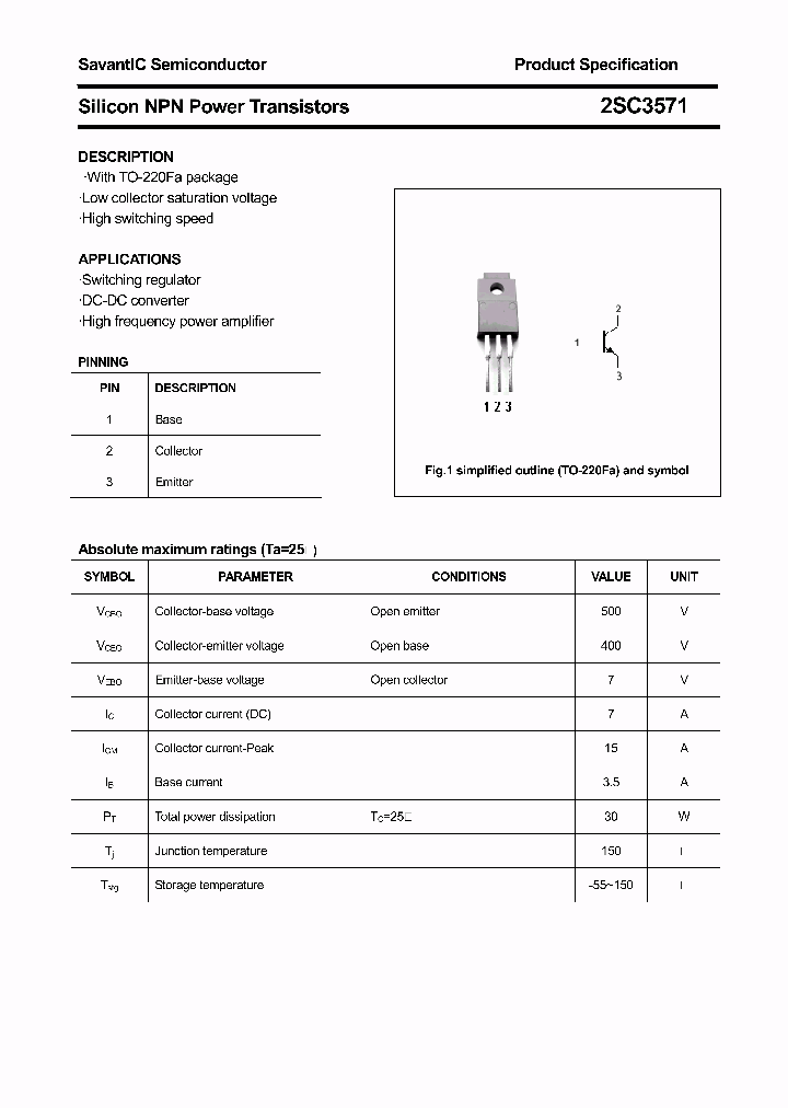2SC3571_4380448.PDF Datasheet Download --- IC-ON-LINE