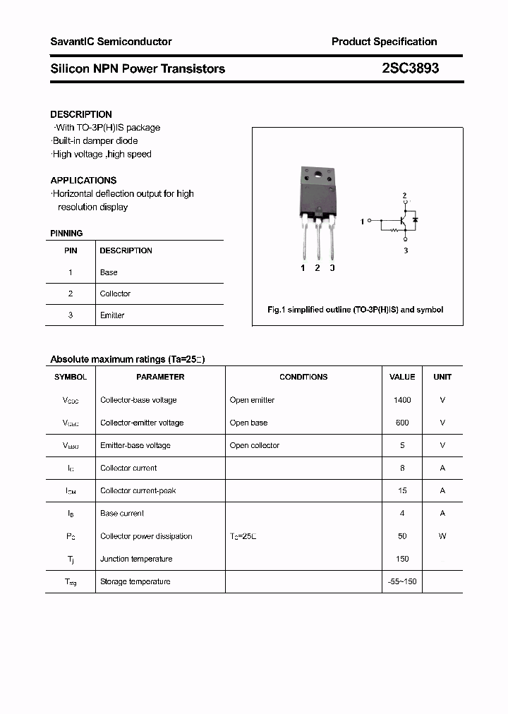 2SC3893_4411182.PDF Datasheet Download --- IC-ON-LINE