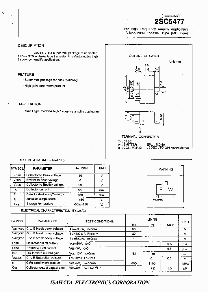2SC5477_4737447.PDF Datasheet Download --- IC-ON-LINE