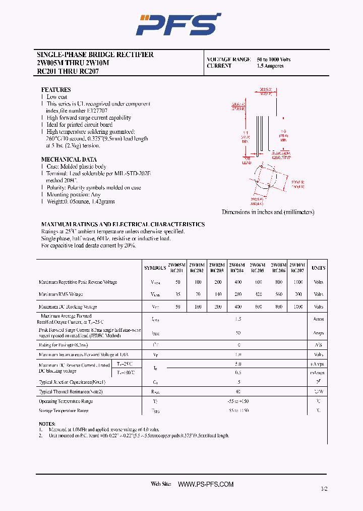 2W005MRC201_4851144.PDF Datasheet Download --- IC-ON-LINE