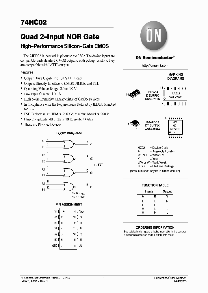 74HC02_4231153.PDF Datasheet Download --- IC-ON-LINE