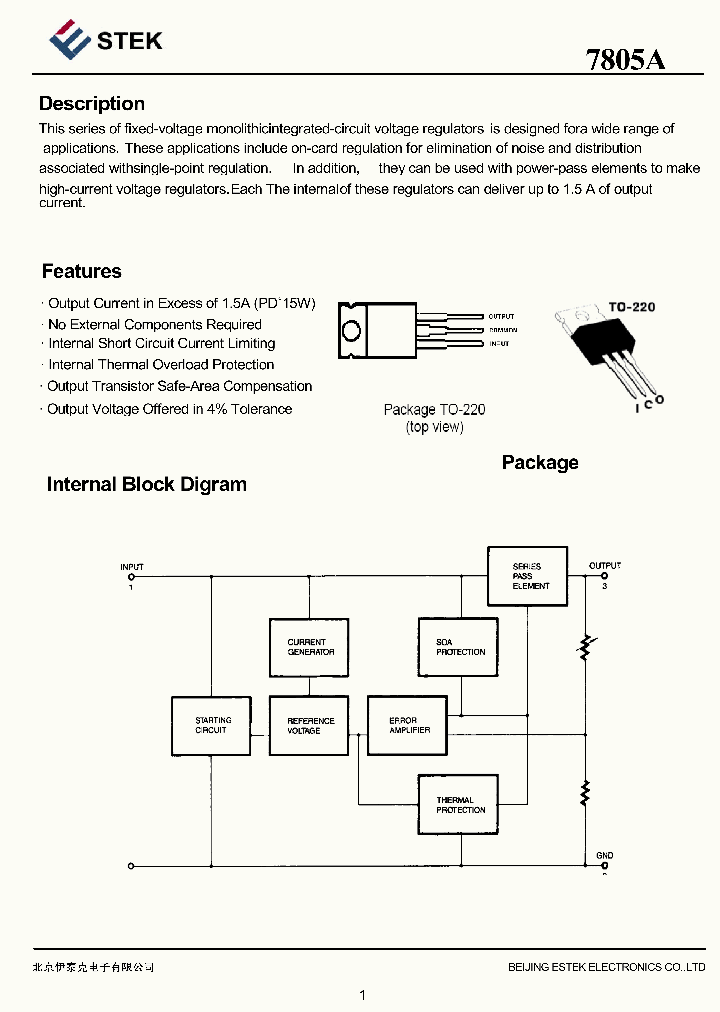7805A_4904819.PDF Datasheet Download --- IC-ON-LINE
