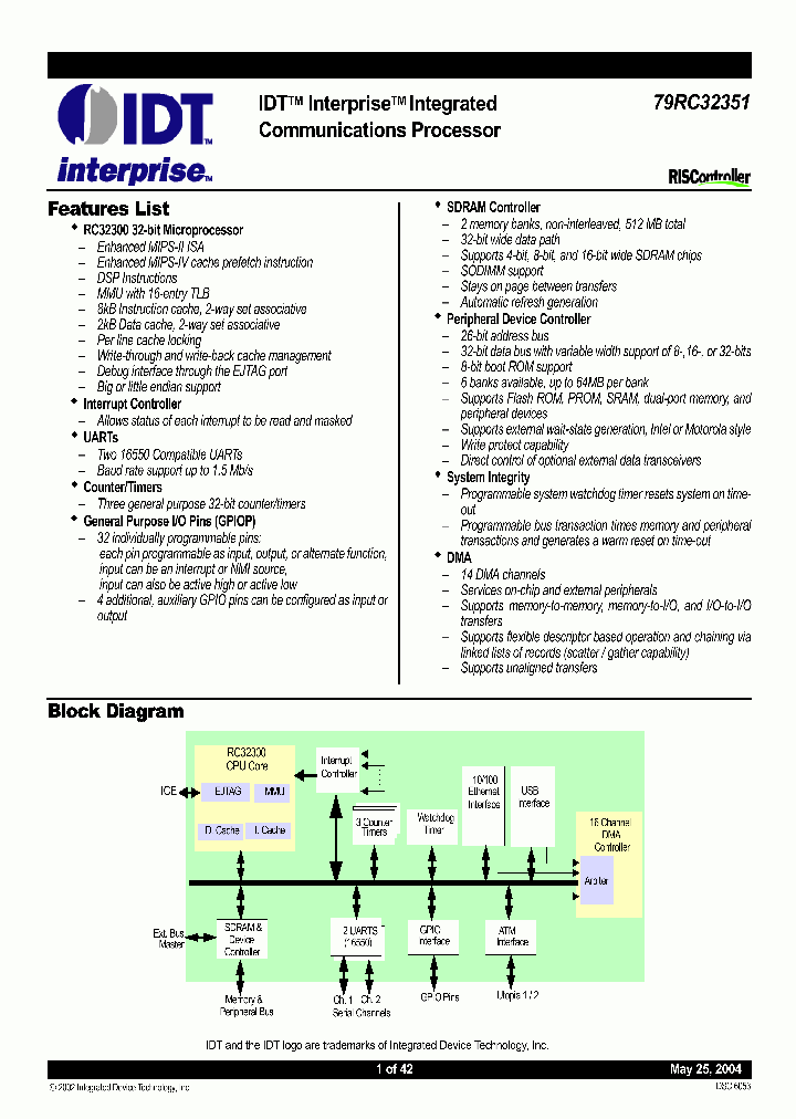 79RC32351-133DH_4169091.PDF Datasheet Download --- IC-ON-LINE