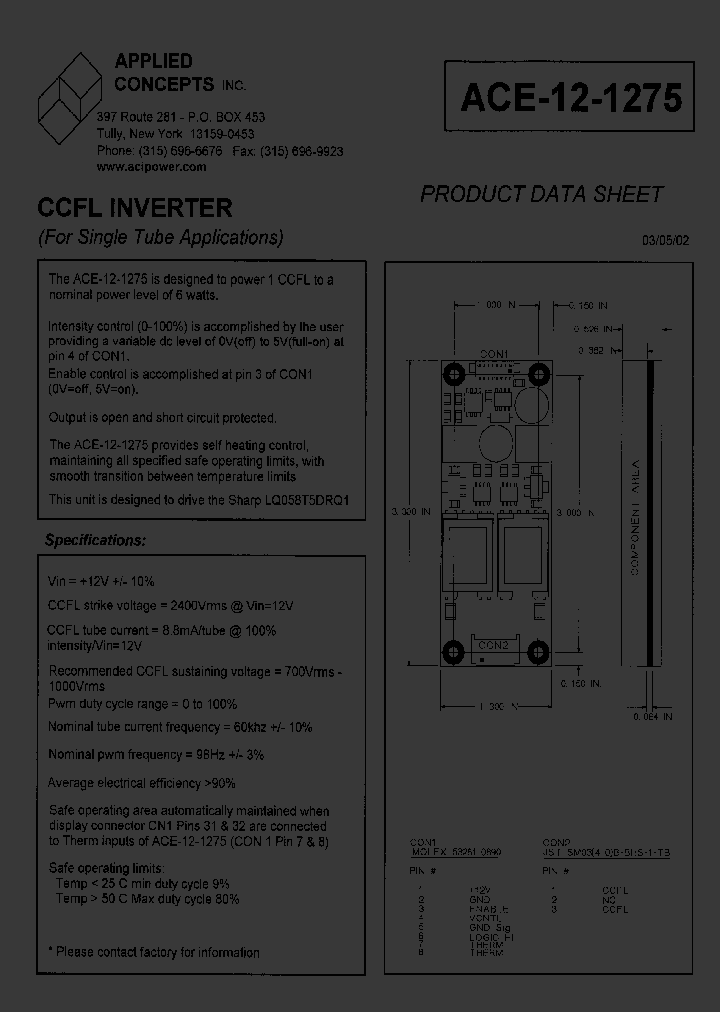 ACE-12-1275_4751745.PDF Datasheet Download --- IC-ON-LINE