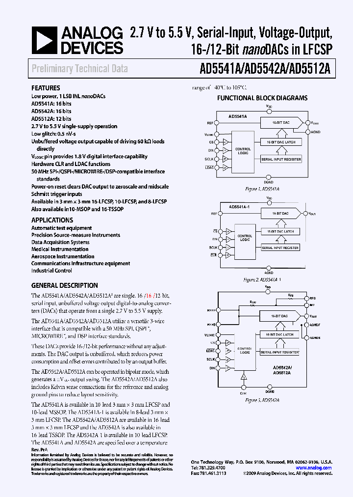 AD5541ABRMZ_4585355.PDF Datasheet Download --- IC-ON-LINE