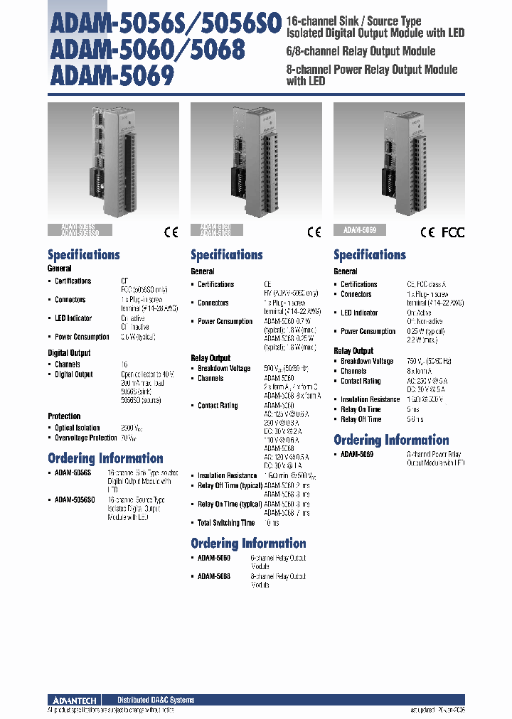 ADAM-5056O_4606504.PDF Datasheet Download --- IC-ON-LINE