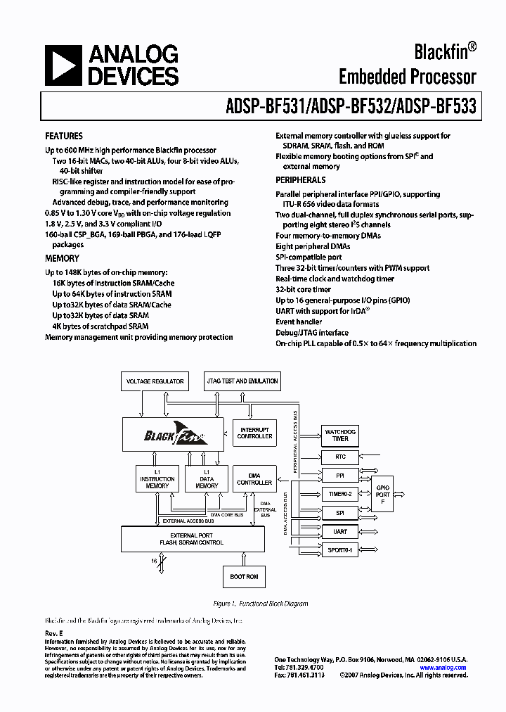 ADSP-BF533SBBCZ400_4455536.PDF Datasheet Download --- IC-ON-LINE