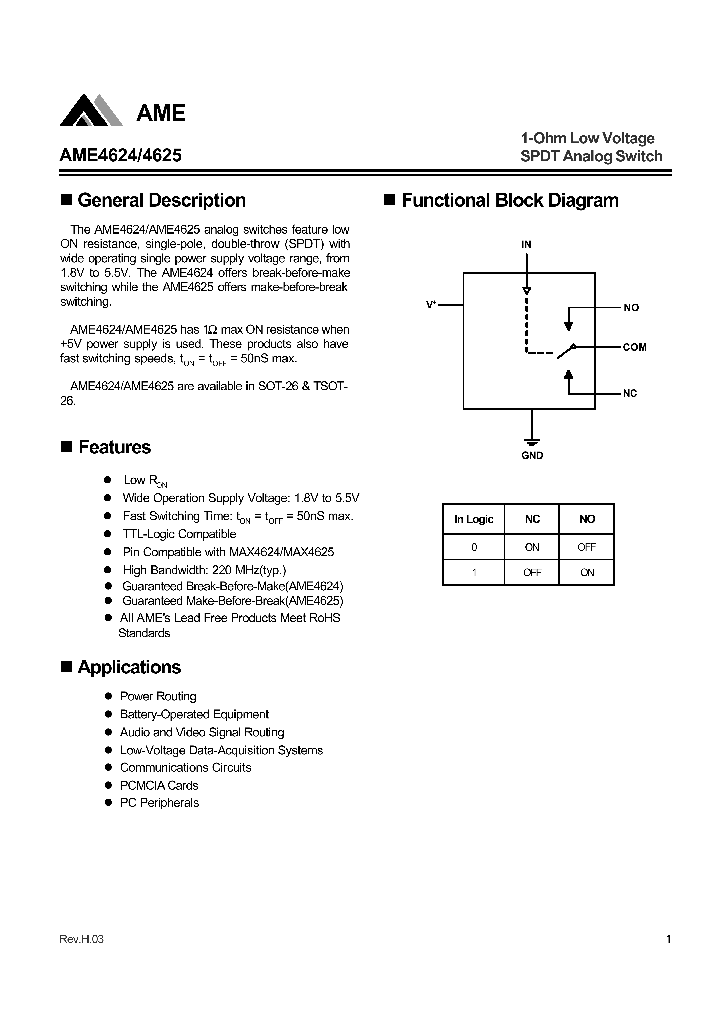 AME4624_4559705.PDF Datasheet Download --- IC-ON-LINE