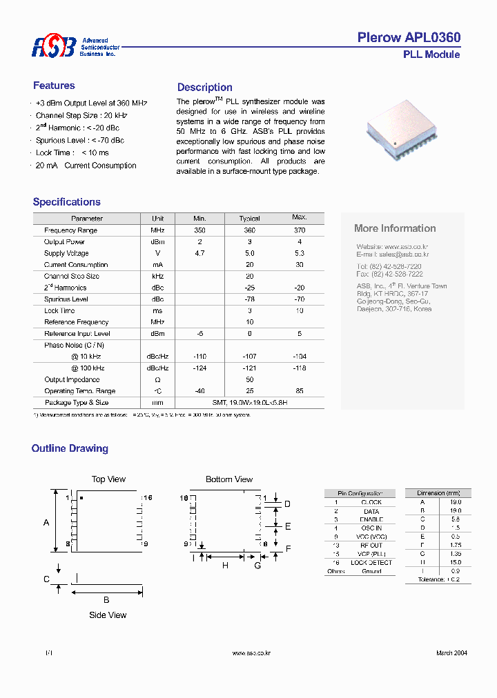 APL0360_4775054.PDF Datasheet Download --- IC-ON-LINE