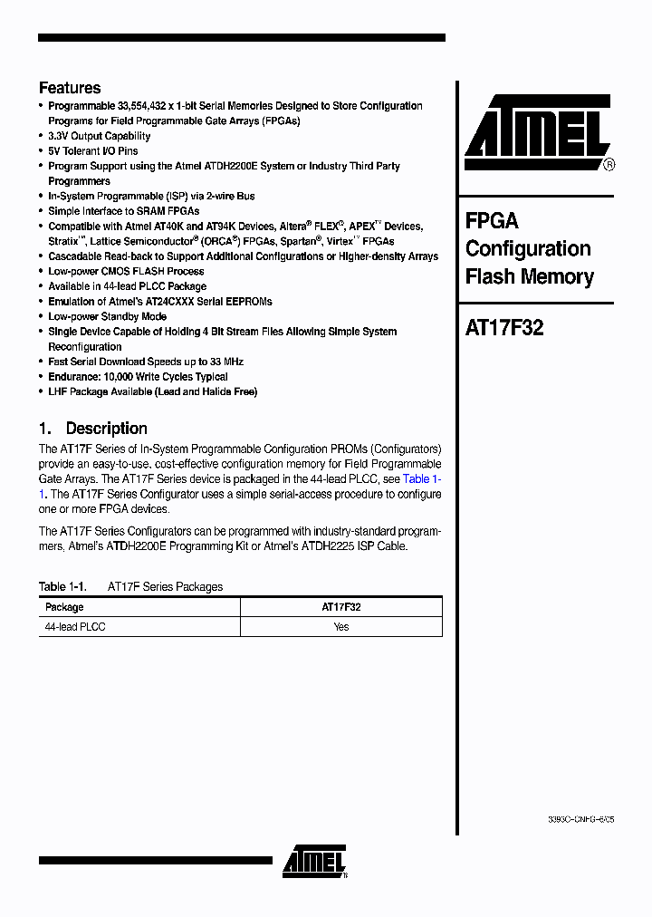 AT17F32_4323279.PDF Datasheet Download --- IC-ON-LINE