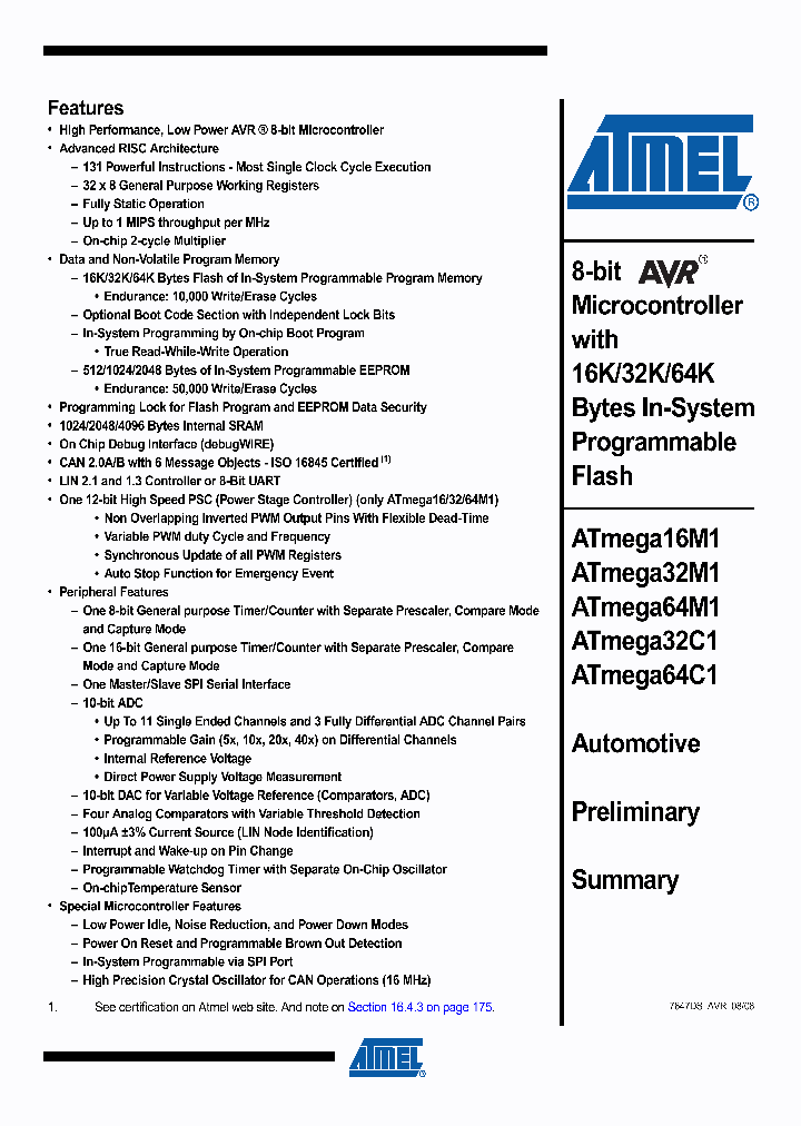 ATMEGA64M1_4586820.PDF Datasheet Download --- IC-ON-LINE