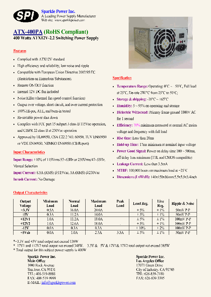 ATX-400PA_4451357.PDF Datasheet Download --- IC-ON-LINE