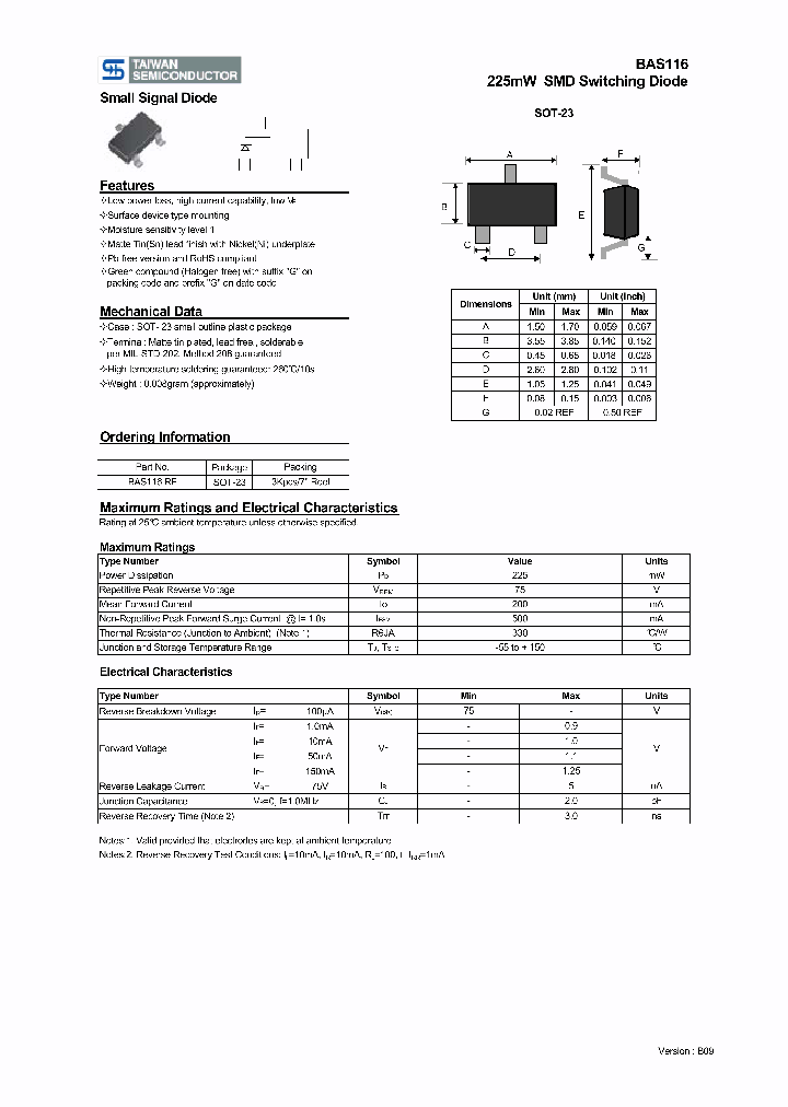 BAS116_4552139.PDF Datasheet Download --- IC-ON-LINE