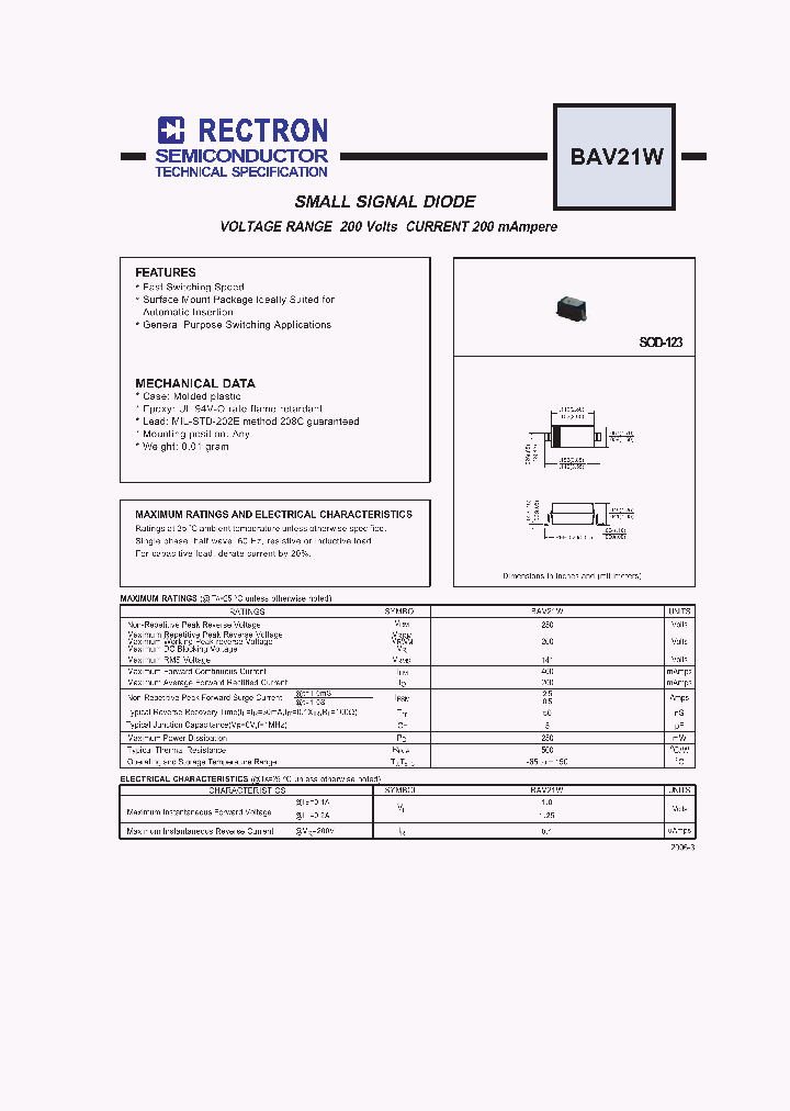 BAV21W_4603943.PDF Datasheet Download --- IC-ON-LINE