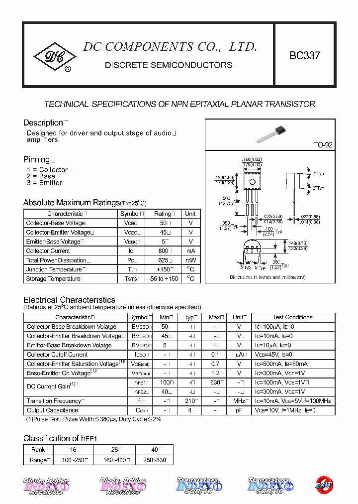 BC337_4396819.PDF Datasheet Download --- IC-ON-LINE