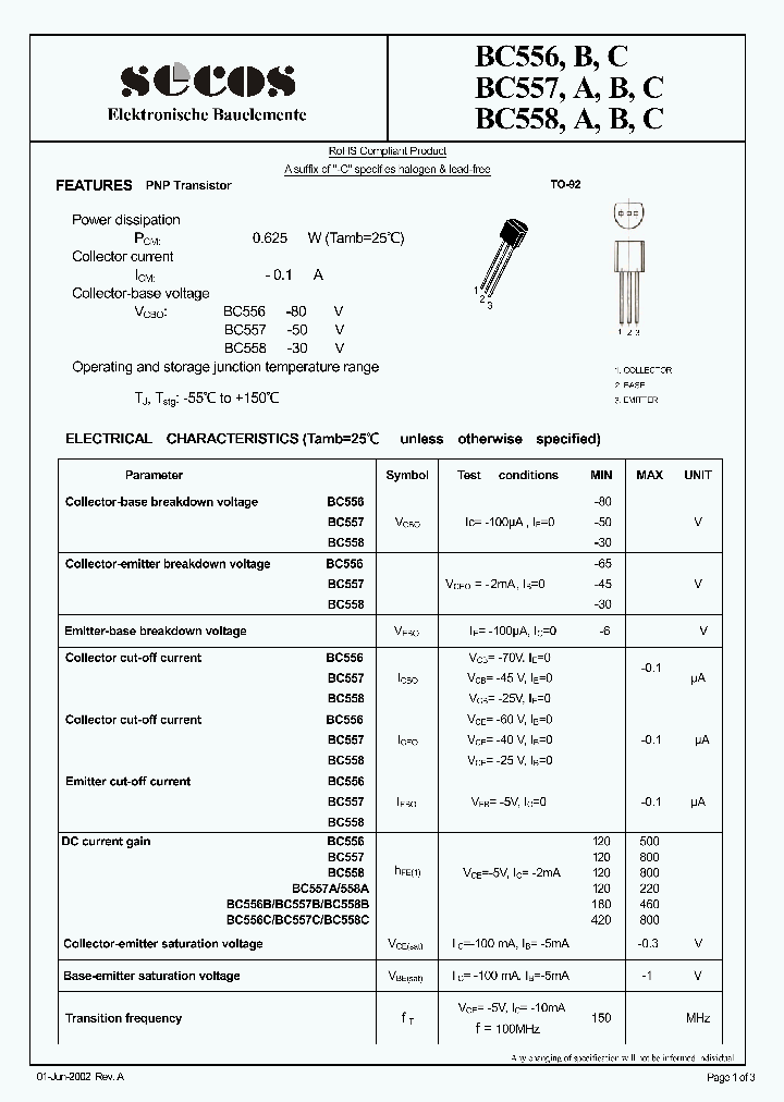 BC556_4451443.PDF Datasheet Download --- IC-ON-LINE