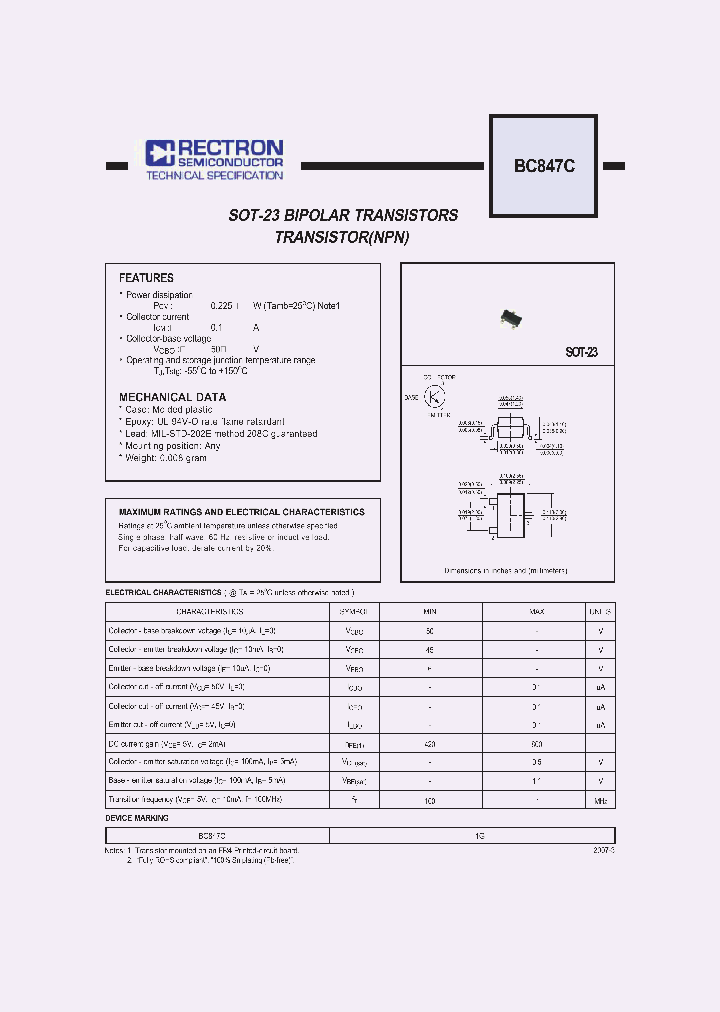 BC847C_4700681.PDF Datasheet Download --- IC-ON-LINE