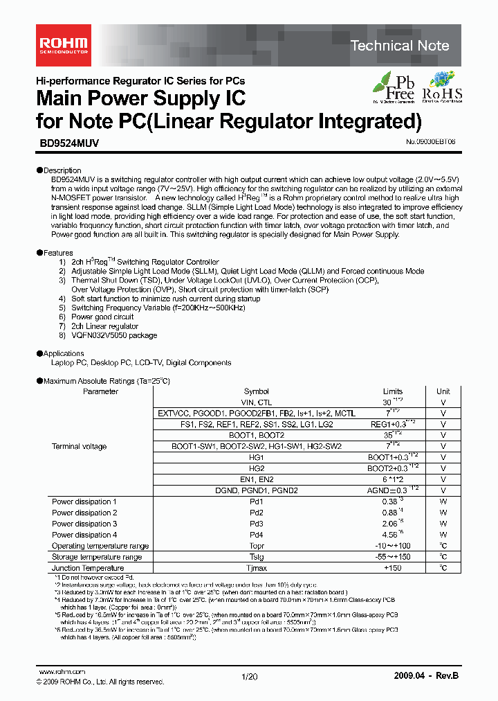 BD9524MUV-E2_4592909.PDF Datasheet Download --- IC-ON-LINE