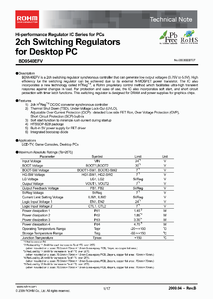 BD9540EFV_4850230.PDF Datasheet Download --- IC-ON-LINE