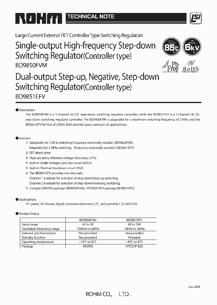 BD9850FVM08_4711087.PDF Datasheet Download --- IC-ON-LINE
