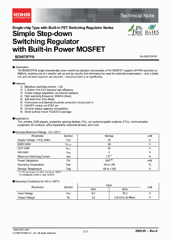 BD9870FPS-E2_4564039.PDF Datasheet Download --- IC-ON-LINE