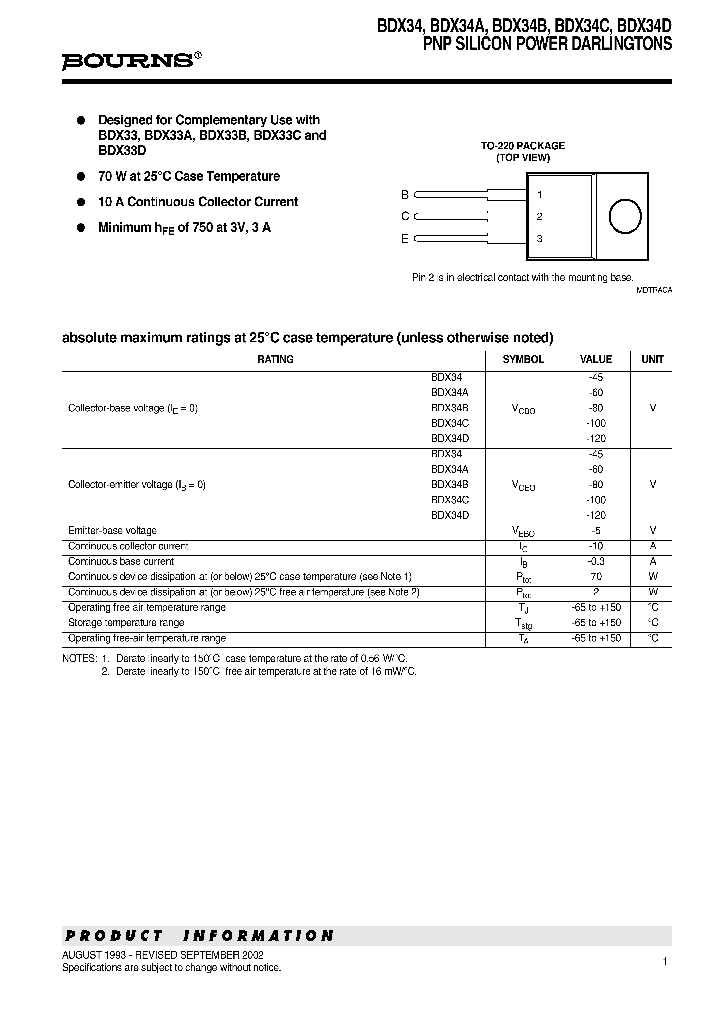 BDX34_4728189.PDF Datasheet Download --- IC-ON-LINE