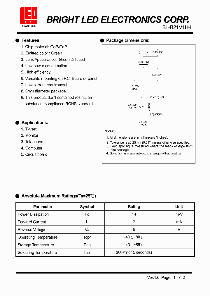 BL-B21V1H-L_4622482.PDF Datasheet Download --- IC-ON-LINE