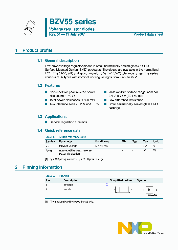 BZV55_4562047.PDF Datasheet Download --- IC-ON-LINE
