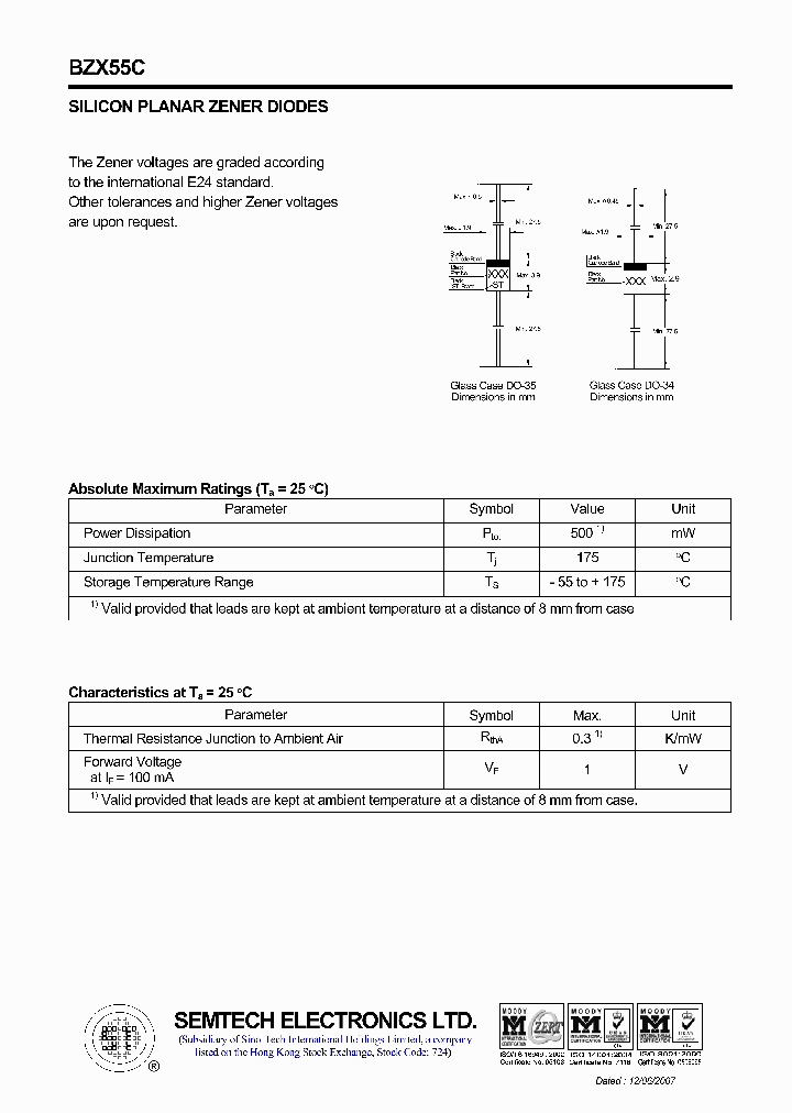 BZX55C_4601005.PDF Datasheet Download --- IC-ON-LINE