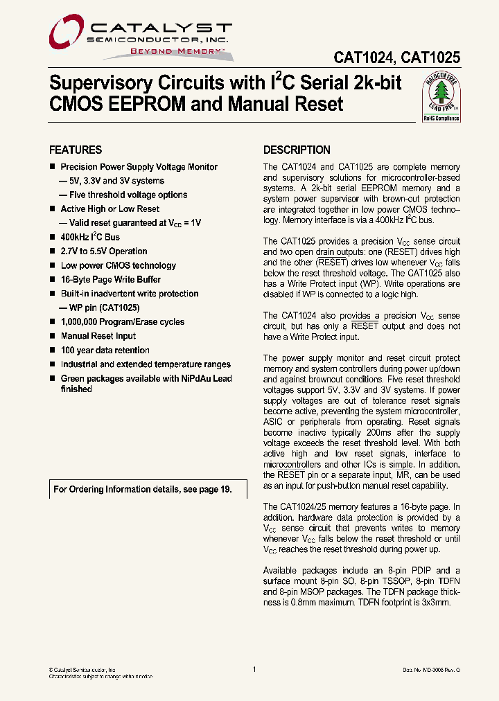 CAT1025WI-28-GT3_4168822.PDF Datasheet Download --- IC-ON-LINE