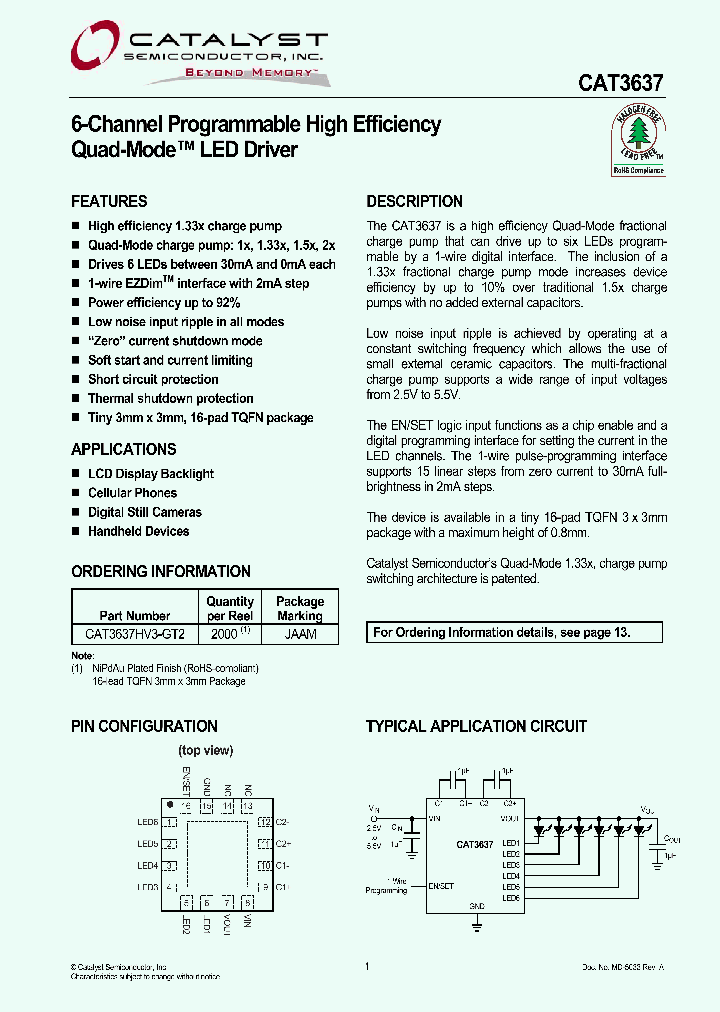 CAT3637_4242625.PDF Datasheet Download --- IC-ON-LINE