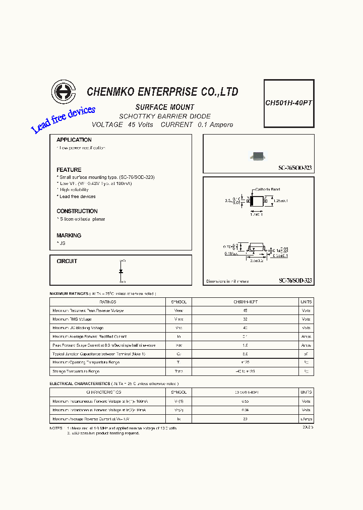 CH501H-40PT_4338973.PDF Datasheet Download --- IC-ON-LINE