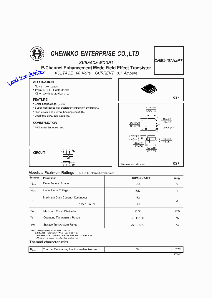 CHM9407AJPT_4655327.PDF Datasheet Download --- IC-ON-LINE