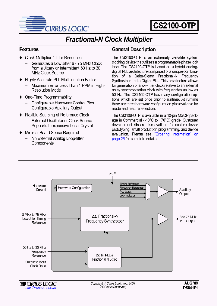 CS2100-OTP09_4639863.PDF Datasheet Download --- IC-ON-LINE