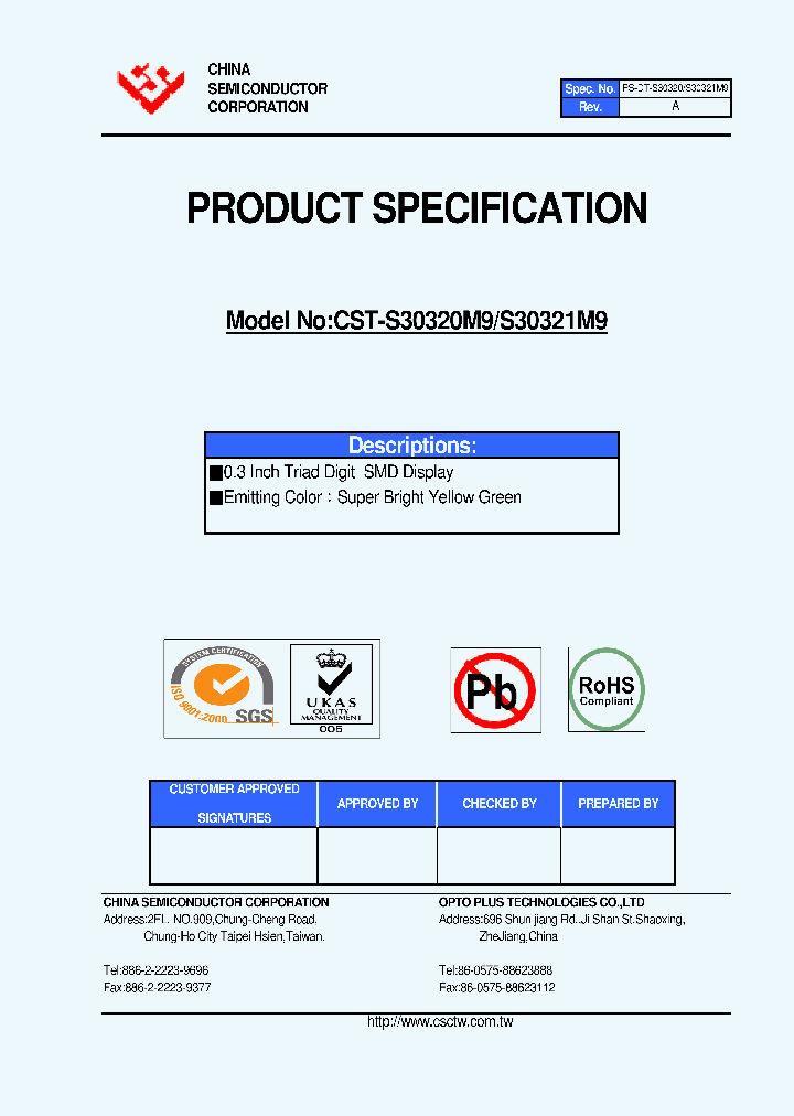 CST-S30320M9_4683850.PDF Datasheet Download --- IC-ON-LINE