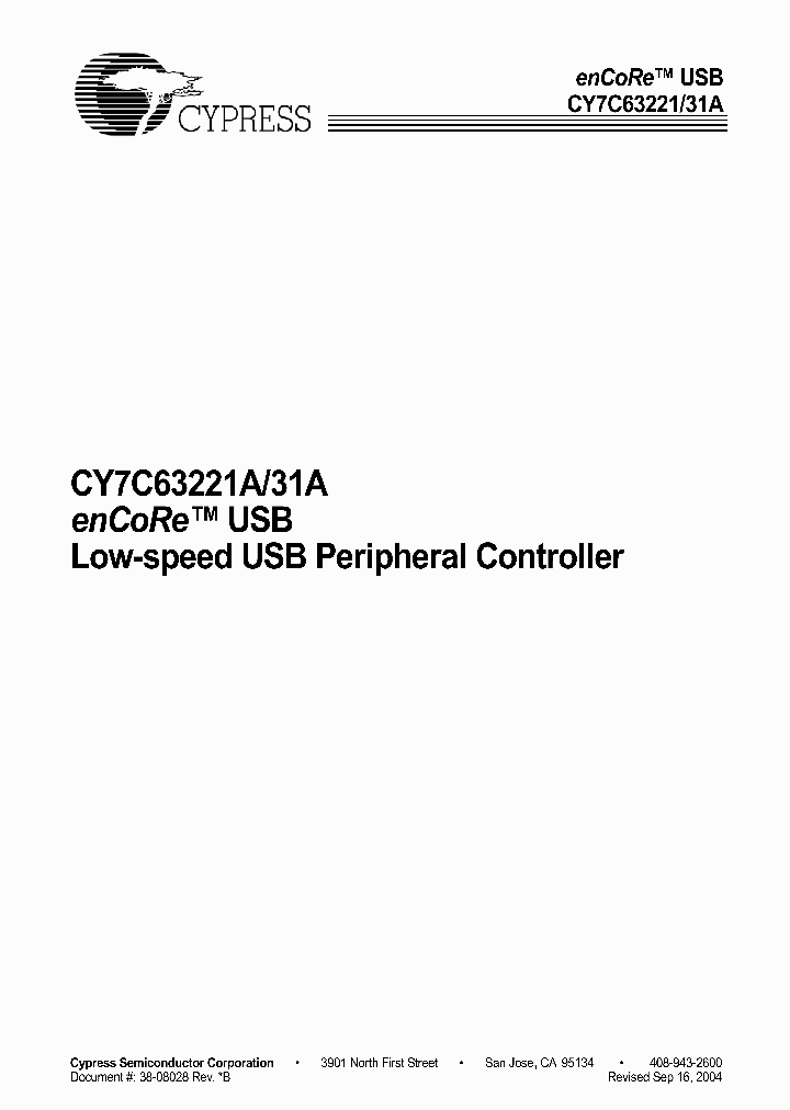 CY7C63231A-PC_4225082.PDF Datasheet Download --- IC-ON-LINE