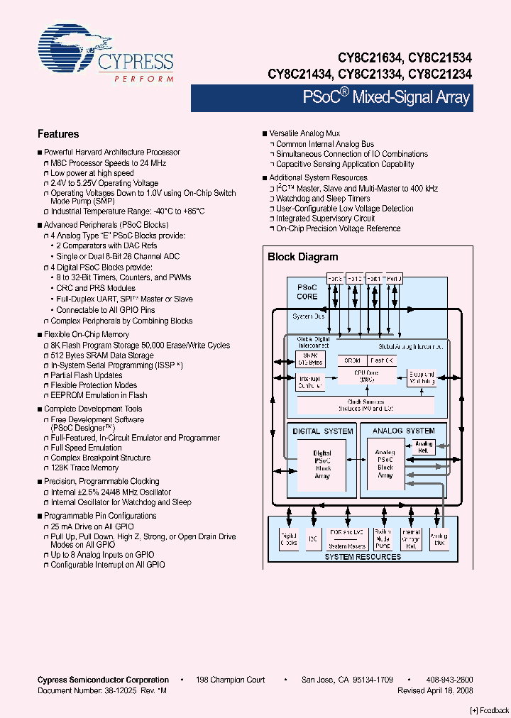 CY8C21434-24LTXI_4264306.PDF Datasheet Download --- IC-ON-LINE