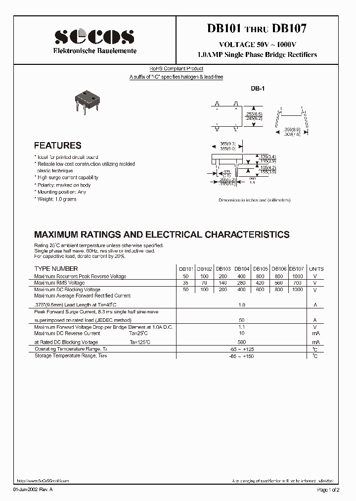 DB101_4610503.PDF Datasheet Download --- IC-ON-LINE