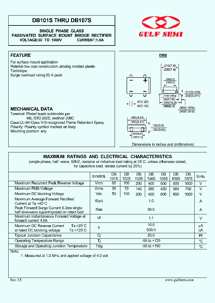 DB101S_4618809.PDF Datasheet Download --- IC-ON-LINE
