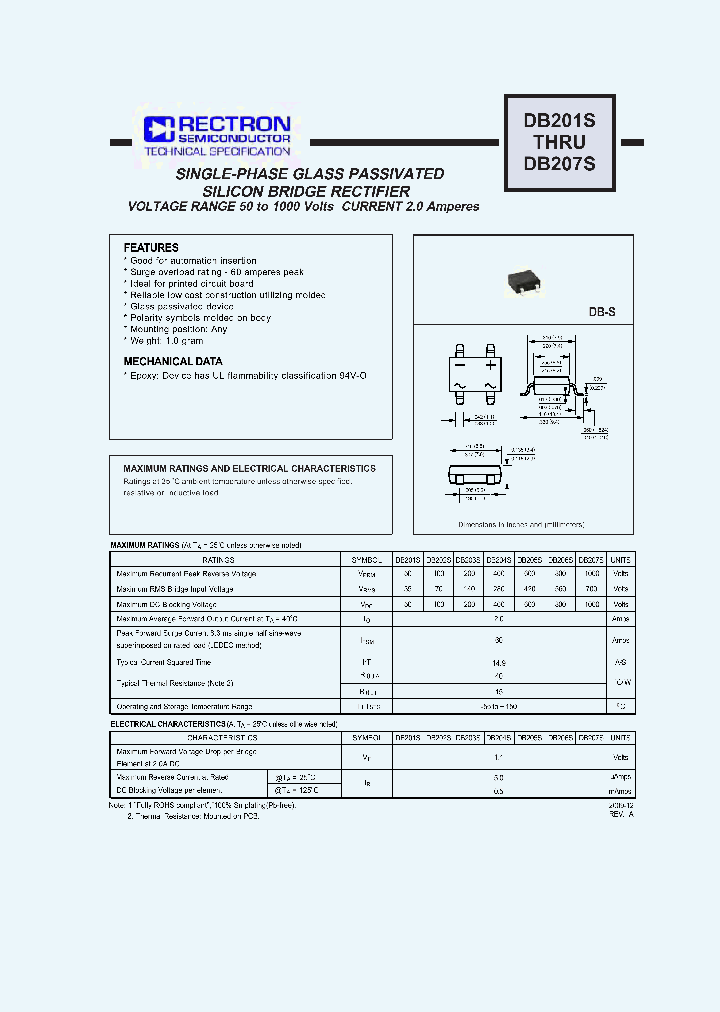 DB207S_4699796.PDF Datasheet Download --- IC-ON-LINE