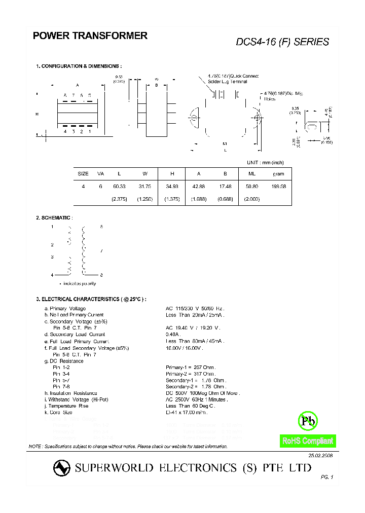 DCS4-16-0_4521422.PDF Datasheet Download --- IC-ON-LINE