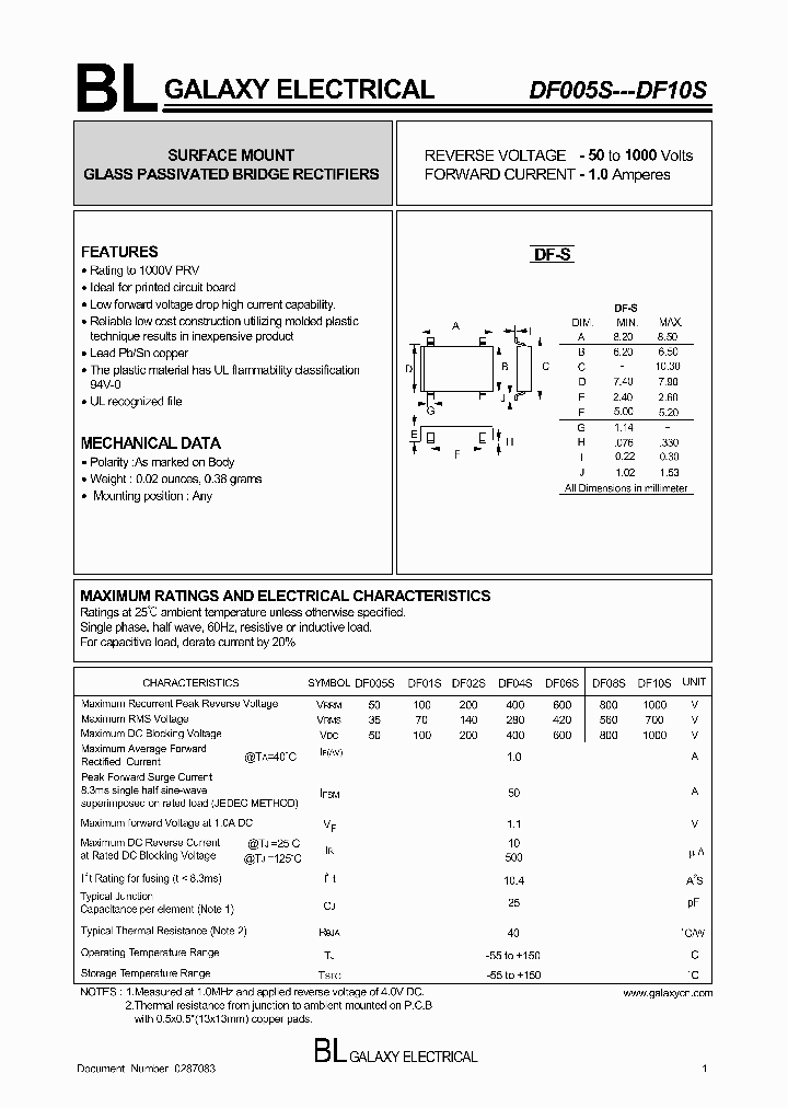 DF08S_4739302.PDF Datasheet Download --- IC-ON-LINE