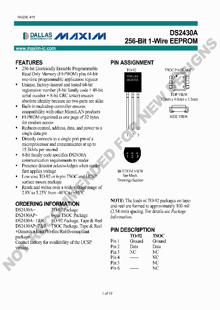 DS2430AP_4628511.PDF Datasheet Download --- IC-ON-LINE