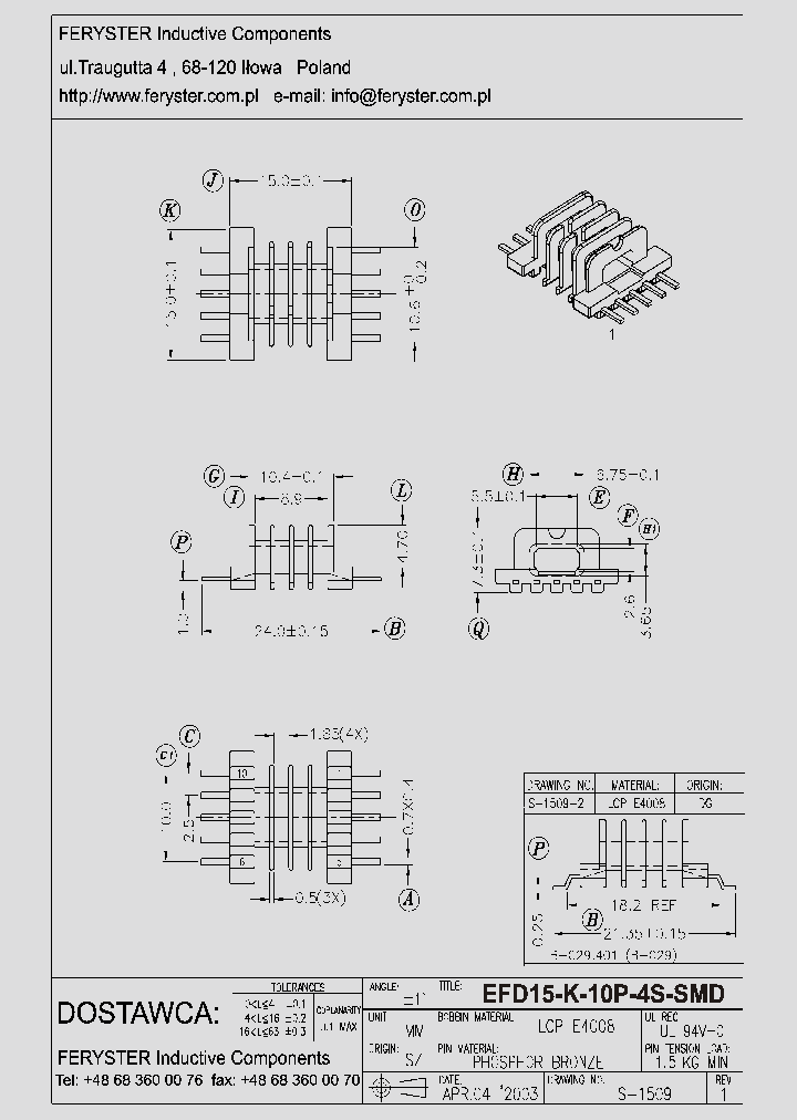 EFD-15-K-10P-4S-SMD_4401813.PDF Datasheet Download --- IC-ON-LINE