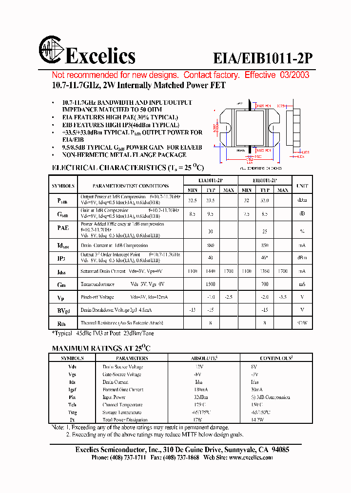 EIA1011-2P_4641305.PDF Datasheet Download --- IC-ON-LINE