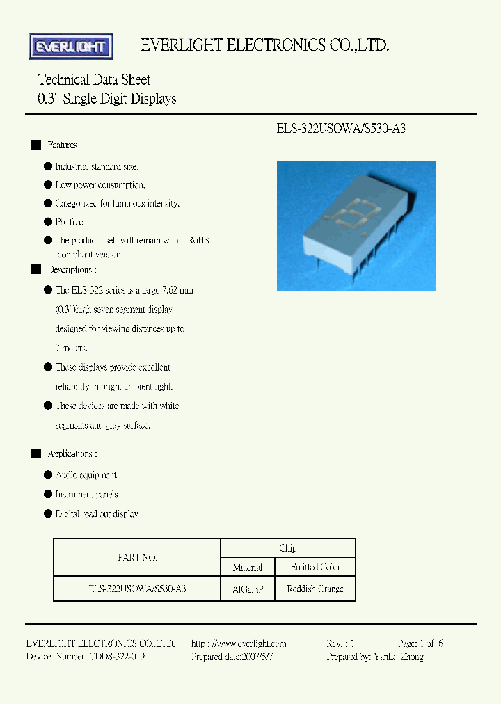 ELS-322USOWA_4170105.PDF Datasheet Download --- IC-ON-LINE