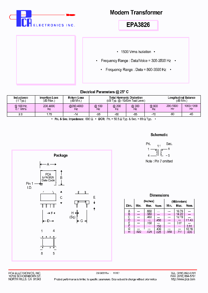 EPA3826_4480087.PDF Datasheet Download --- IC-ON-LINE