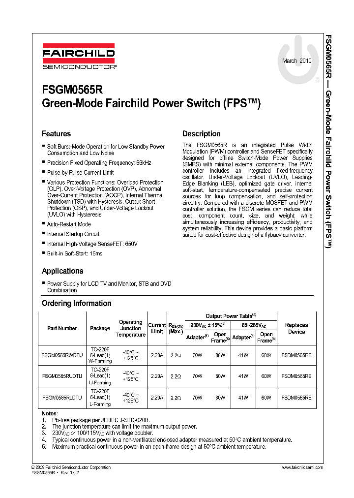 FSGM0565R_4568050.PDF Datasheet Download --- IC-ON-LINE