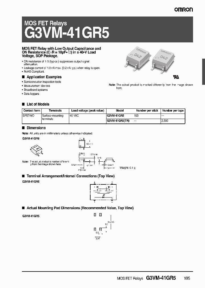 G3VM-41GR51_4710621.PDF Datasheet Download --- IC-ON-LINE